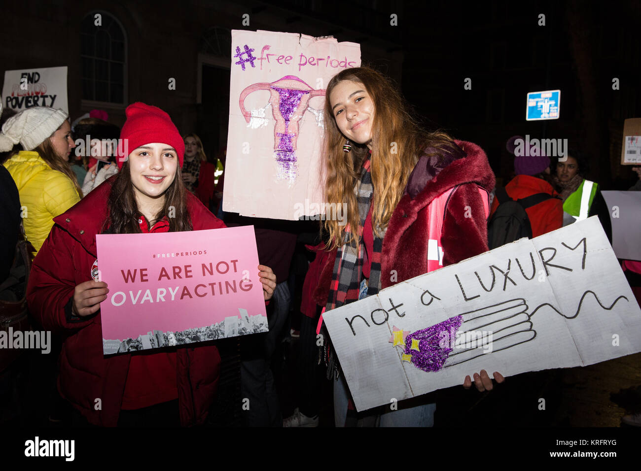 London, UK. 20th Dec, 2017. Campaigners against period poverty ...