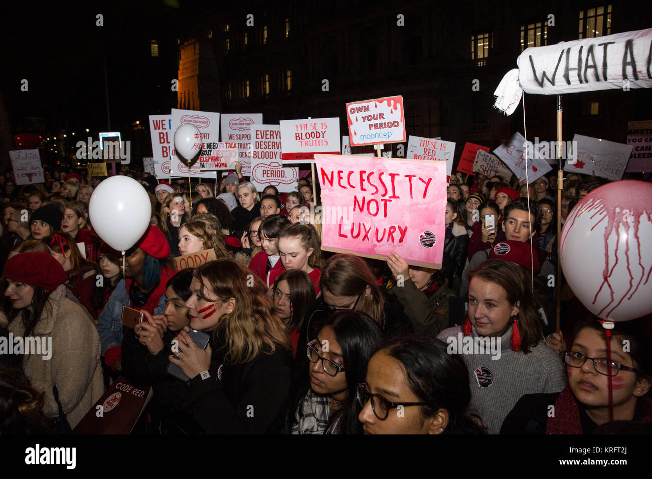 London, UK. 20th Dec, 2017. Campaigners against period poverty ...
