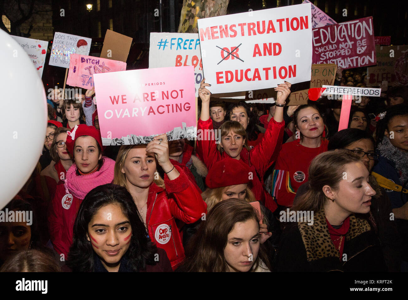 London, UK. 20th Dec, 2017. Campaigners against period poverty ...