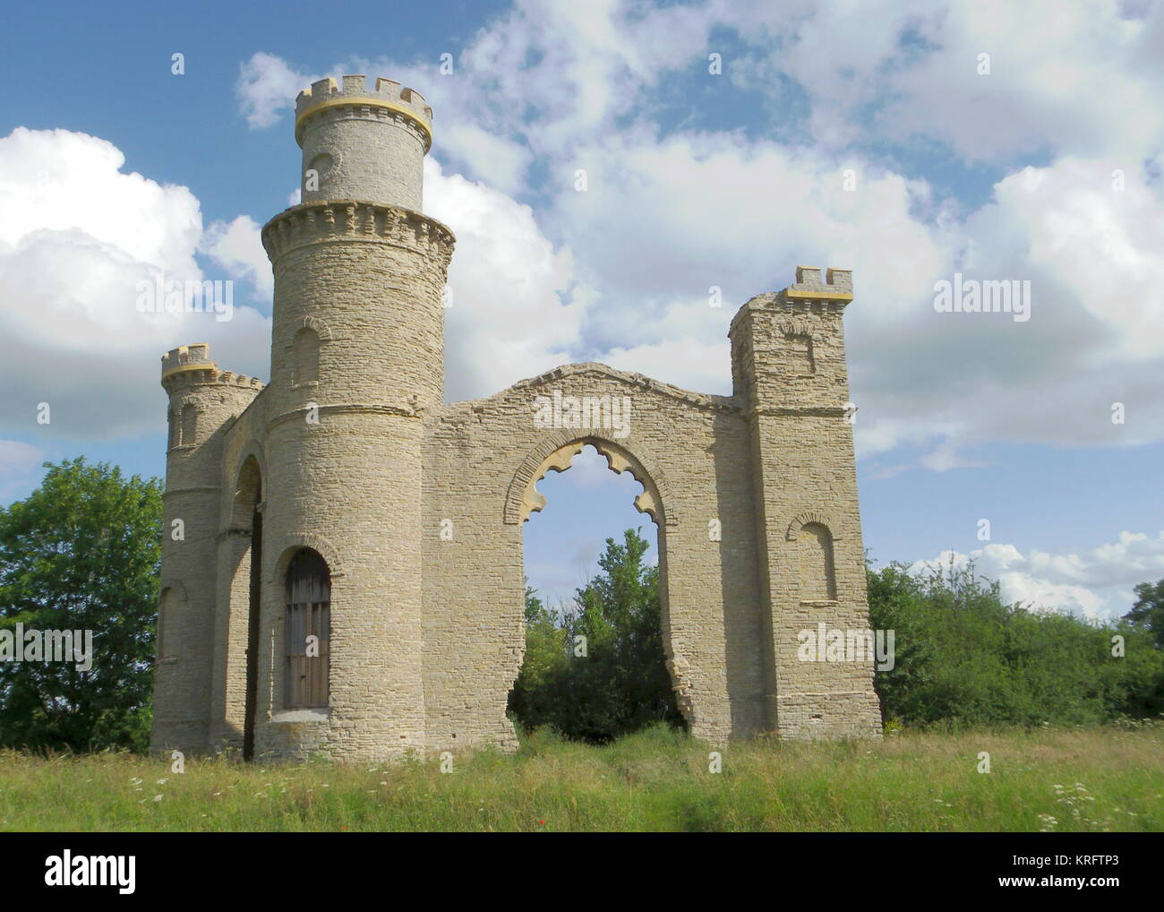 Dunstall Castle Folly designed by Robert Adam around 1766, Croome Park ...