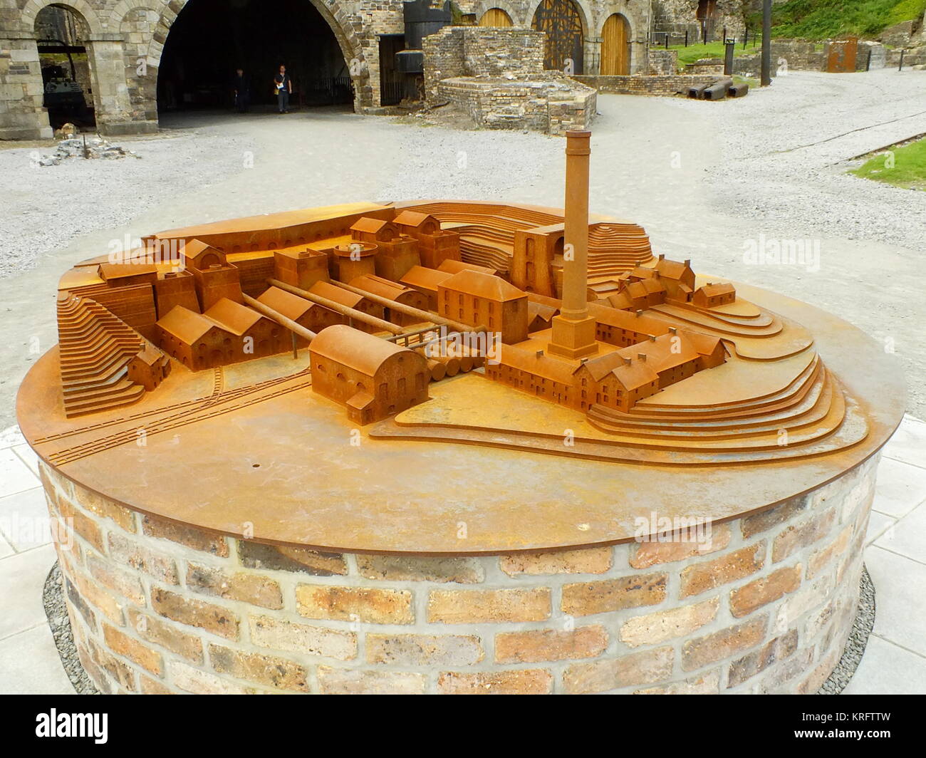 Iron model of Blaenavon Ironworks Museum, Wales, on display at the ...