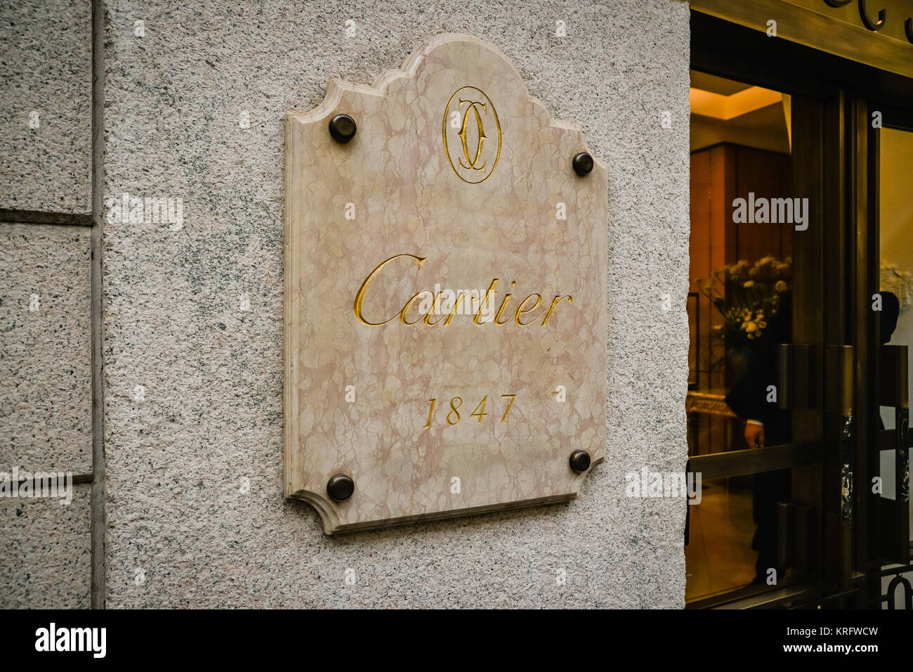 Milan, Italy - September 24, 2017: Cartier store in Milan. Fashion week ...