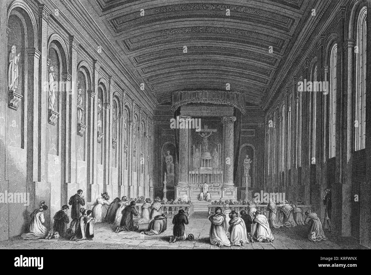 Interior, Church of the Carmelite Friary, Dublin, Ireland Stock Photo ...