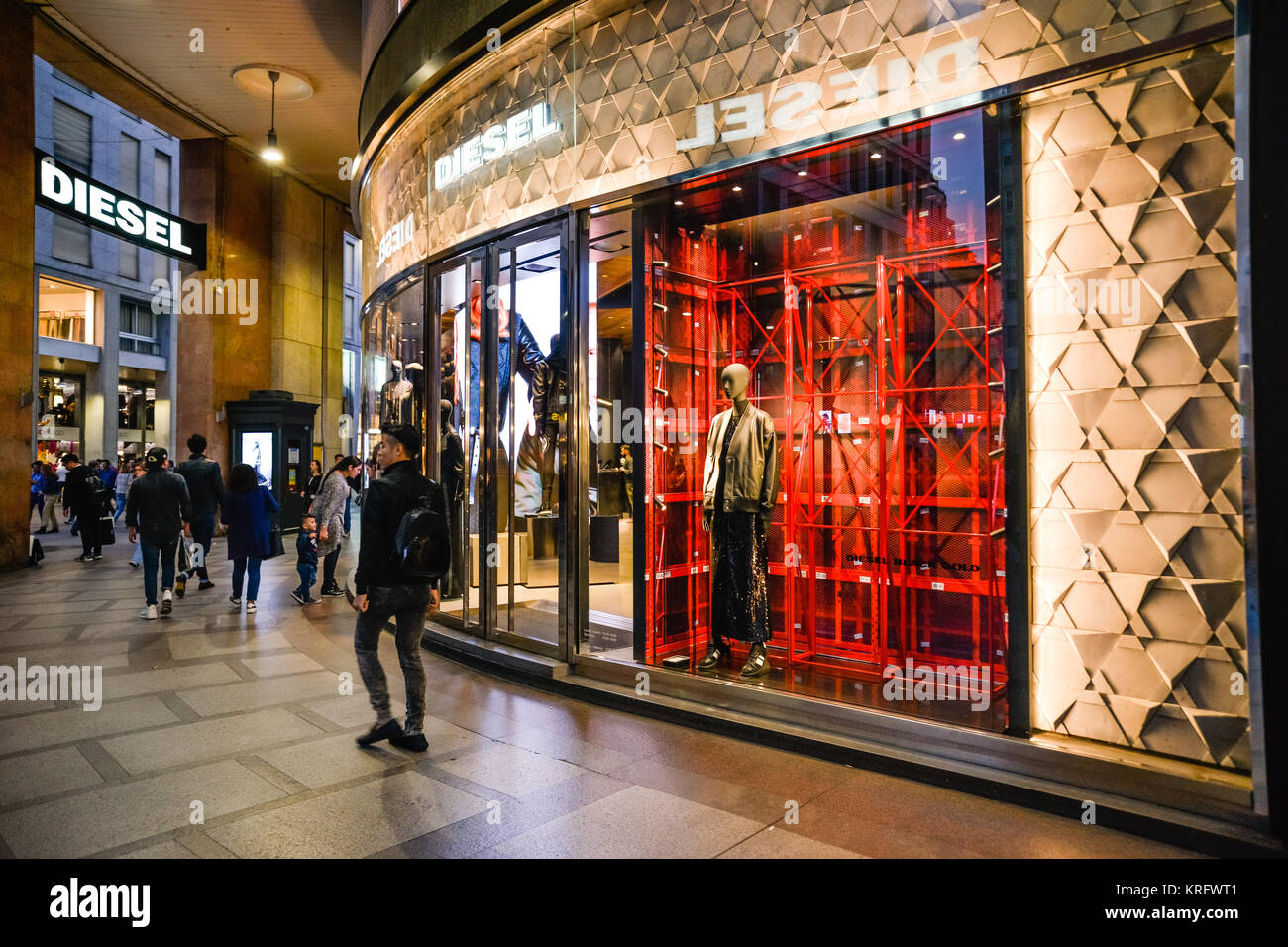 Milan, Italy - September 24, 2017: Diesel store in Milan. Fashion week ...