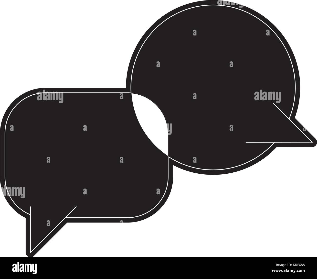 dialogue speech set with tail in black silhouette Stock Vector Image ...