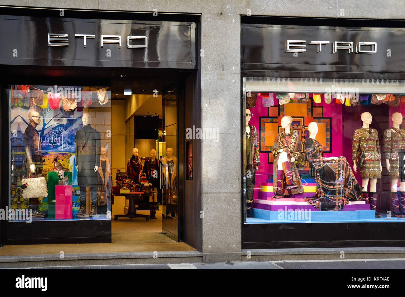 Milan, Italy - September 24, 2017: Etro store in Milan. Fashion week ...