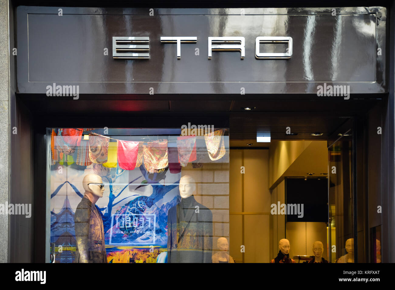 Milan, Italy - September 24, 2017: Etro store in Milan. Fashion week ...