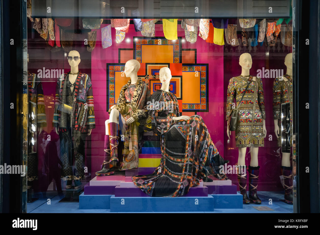 Milan, Italy - September 24, 2017: Etro store in Milan. Fashion week ...