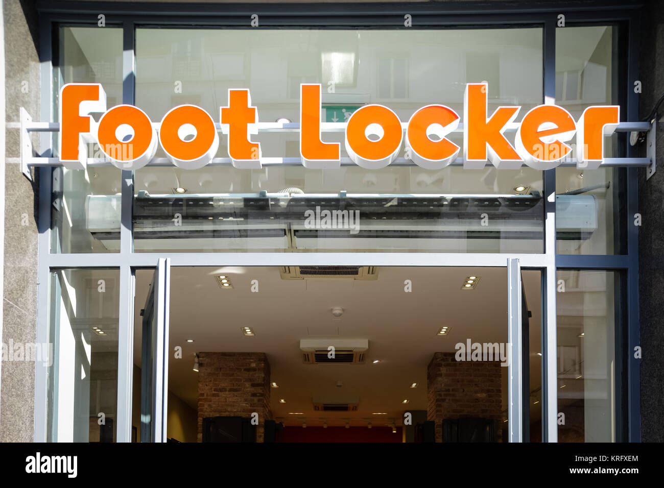 Milan, Italy - September 24, 2017: Foot Locker store in Milan. Fashion ...