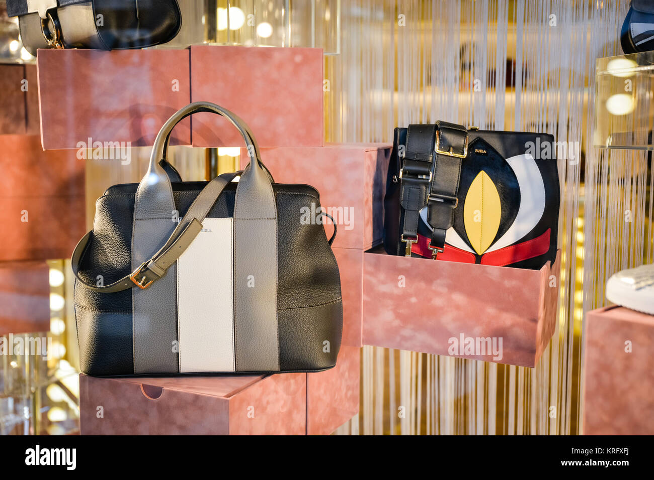 Milan, Italy - September 24, 2017: Furla store in Milan. Fashion week ...
