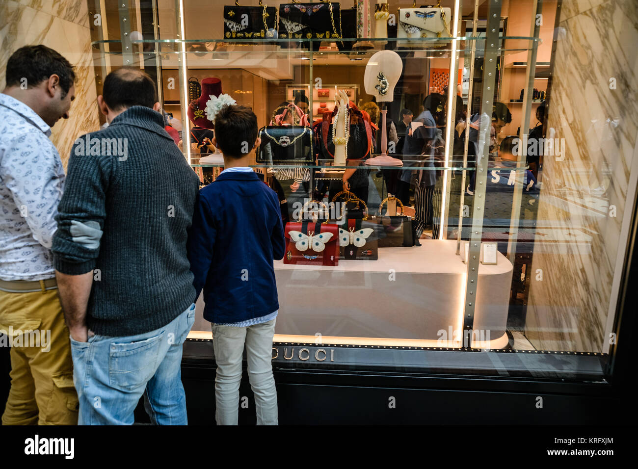 Milan, Italy - September 24, 2017: Gucci store in Milan. Fashion week ...