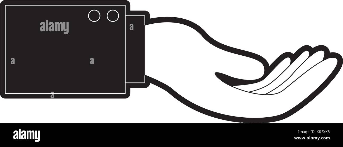 business hand side view gesture get in black silhouette Stock Vector ...