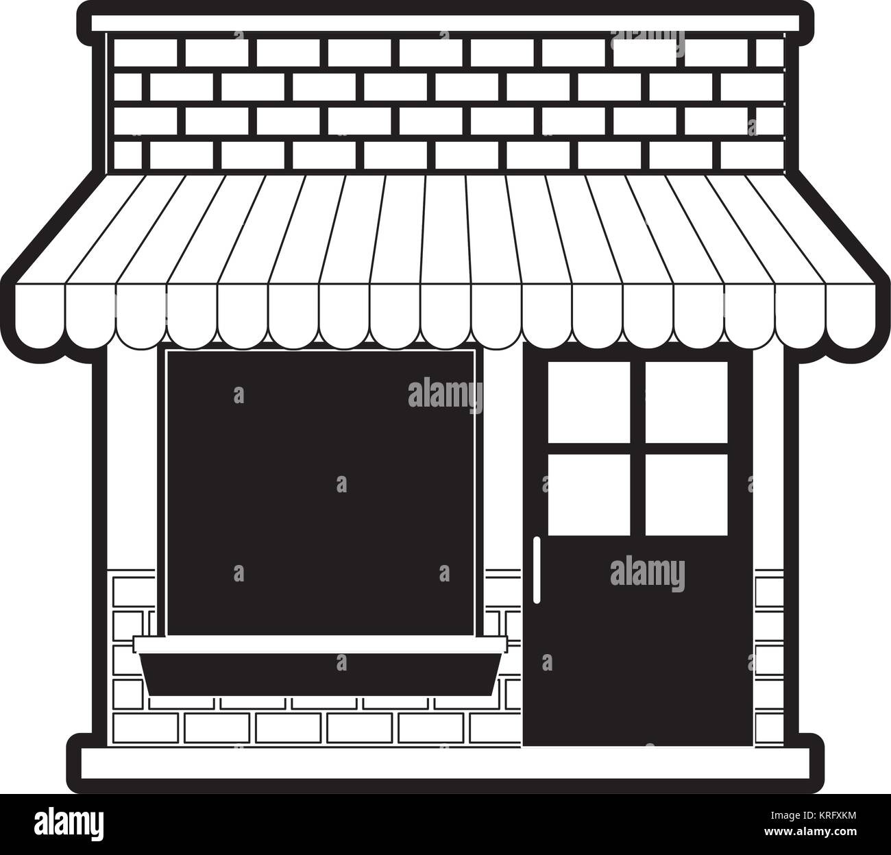 store facade with sunshade in black silhouette Stock Vector Image & Art ...