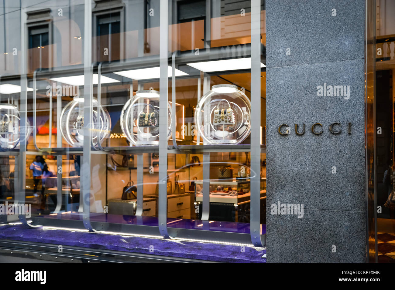 Milan, Italy - September 24, 2017: Gucci store in Milan. Fashion week ...