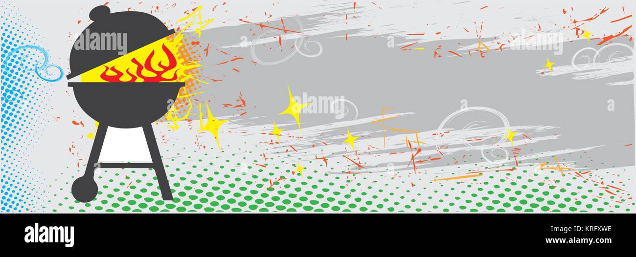Horizontal BBQ banner.Vector illustration Stock Vector Image & Art - Alamy