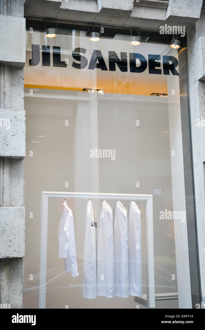Milan, Italy - September 24, 2017: Jil Sander store in Milan. Fashion ...