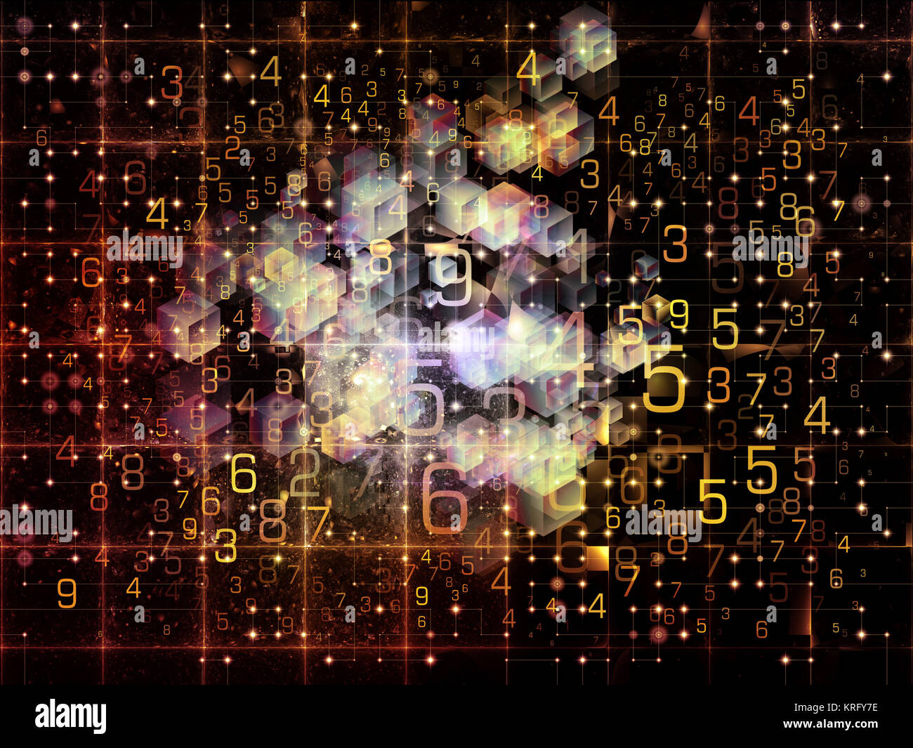 Numbers of Digital Grid Stock Photo - Alamy