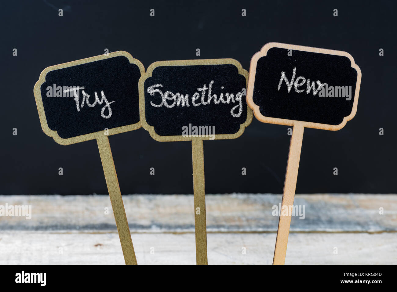 Business message TRY SOMETHING NEW Stock Photo - Alamy
