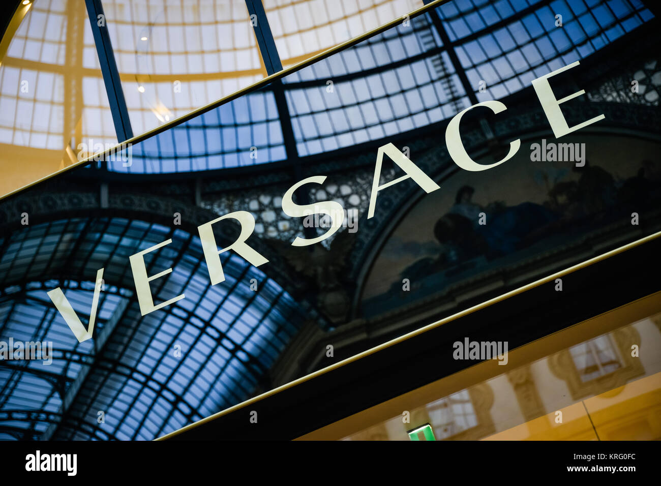 Milan, Italy - September 24, 2017: Versace store in Milan. Fashion week ...