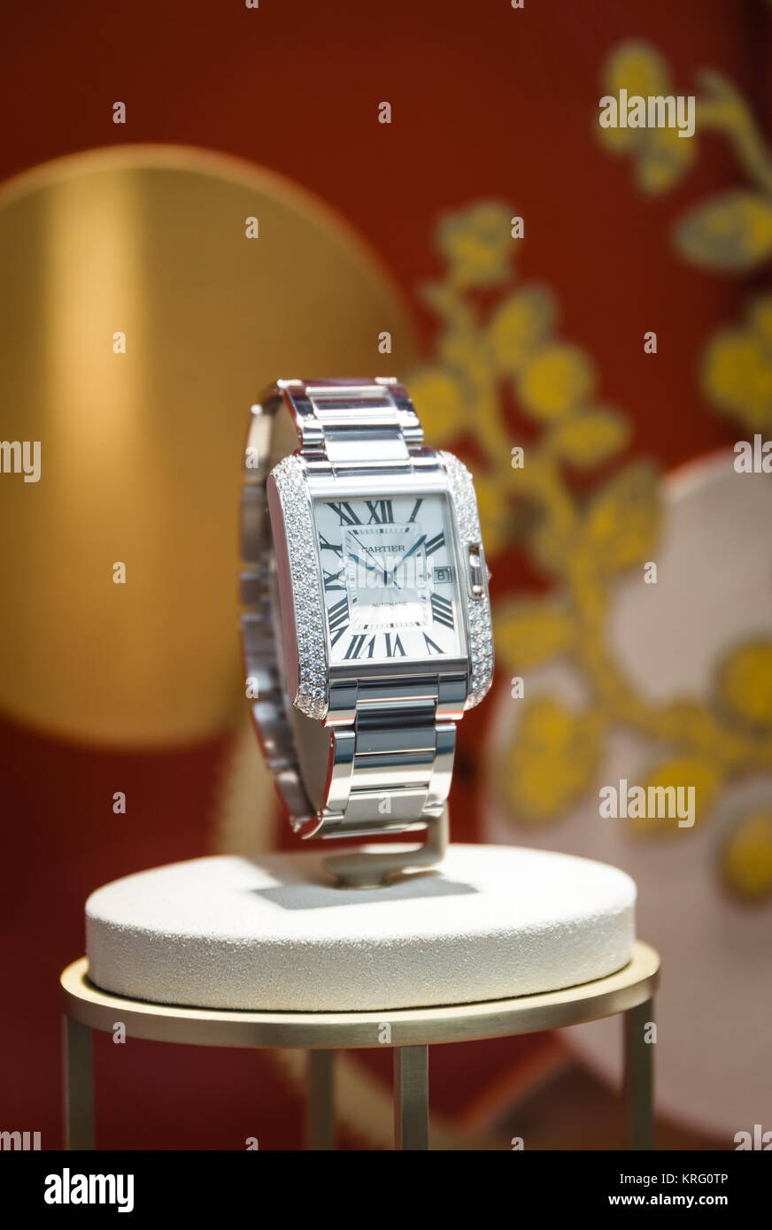 Milan, Italy - February 28, 2017: Shop window of a Cartier shop in ...