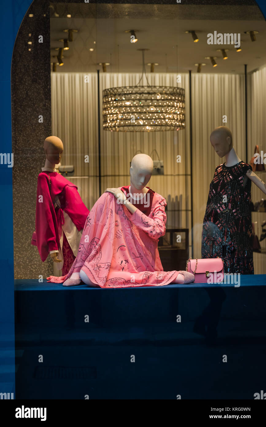 Milan, Italy - February 28, 2017: Shop window of a Valentino shop in ...