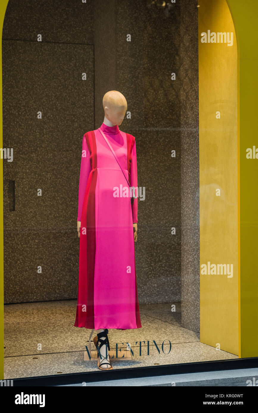 Milan, Italy - February 28, 2017: Shop window of a Valentino shop in ...