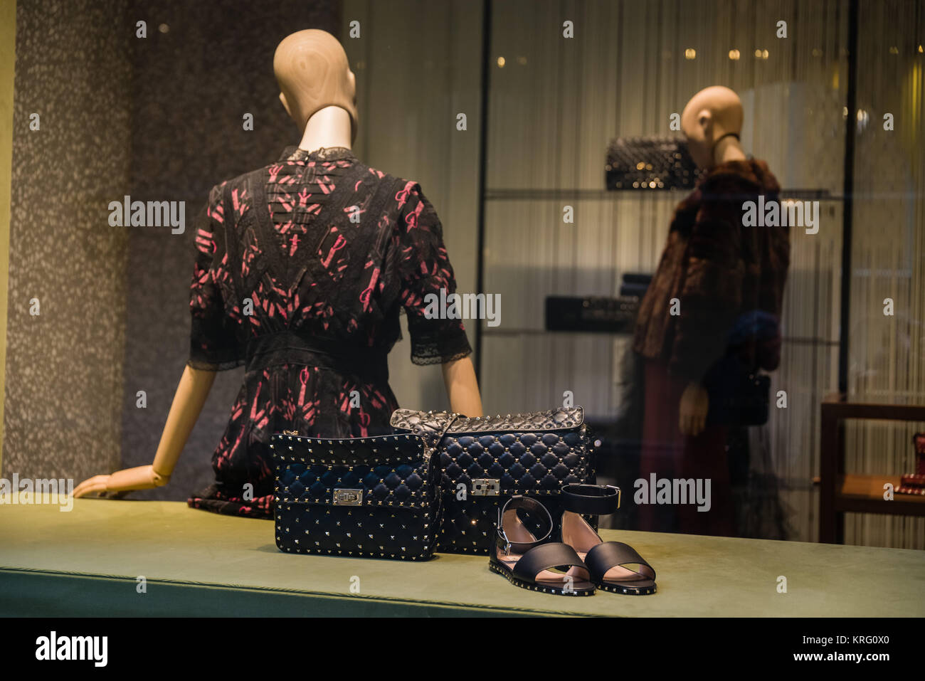 Milan, Italy - February 28, 2017: Shop window of a Valentino shop in ...