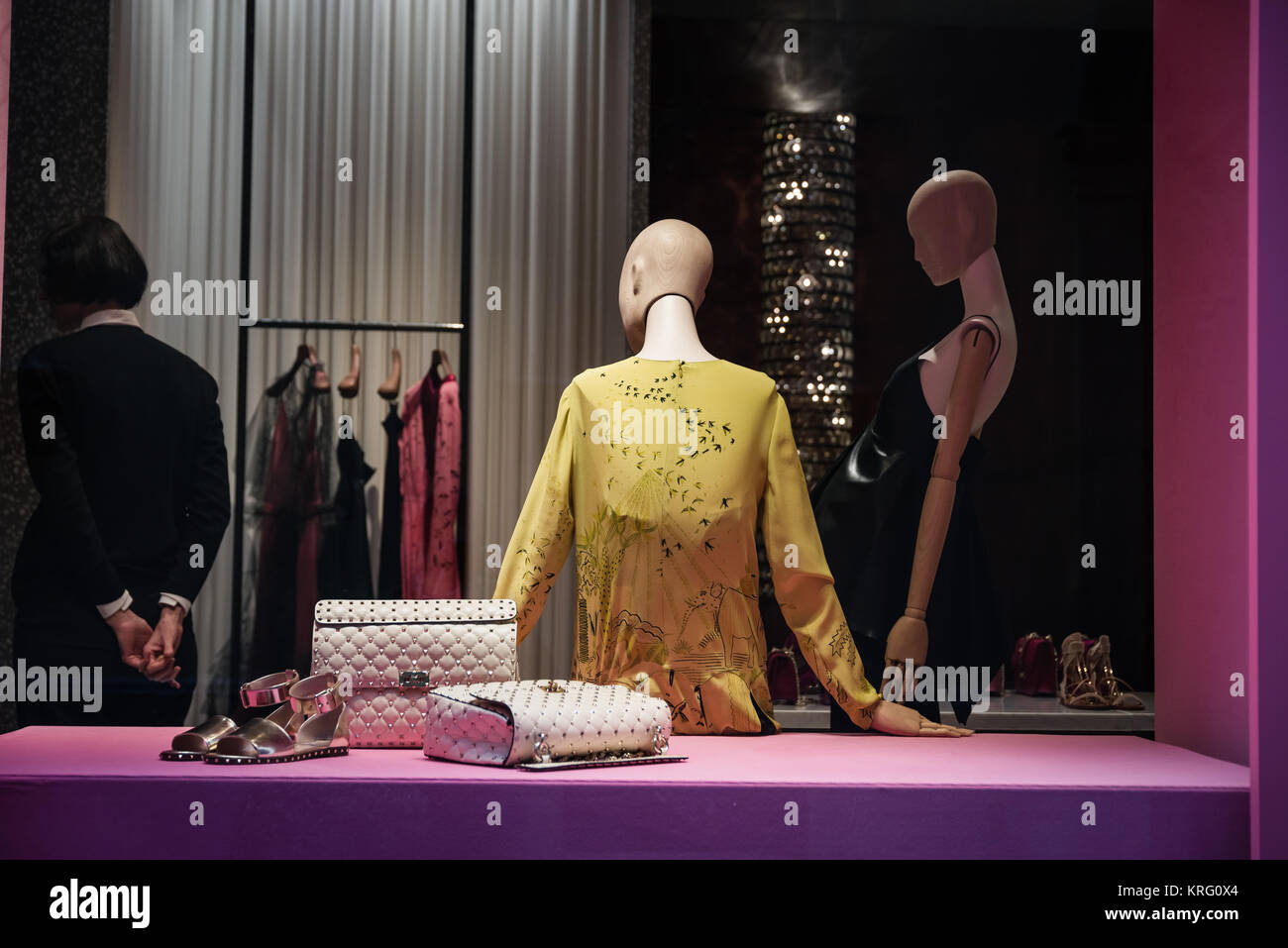 Milan, Italy - February 28, 2017: Shop window of a Valentino shop in ...