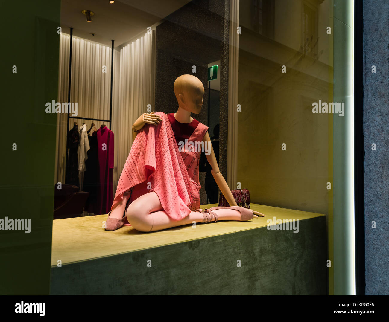 Milan, Italy - February 28, 2017: Shop window of a Valentino shop in ...