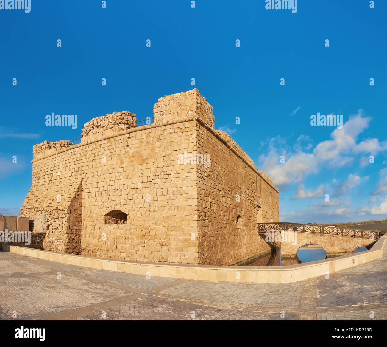 Pafos Harbour Castle, also known as "Turkish Castle" in Pathos, Cyprus ...