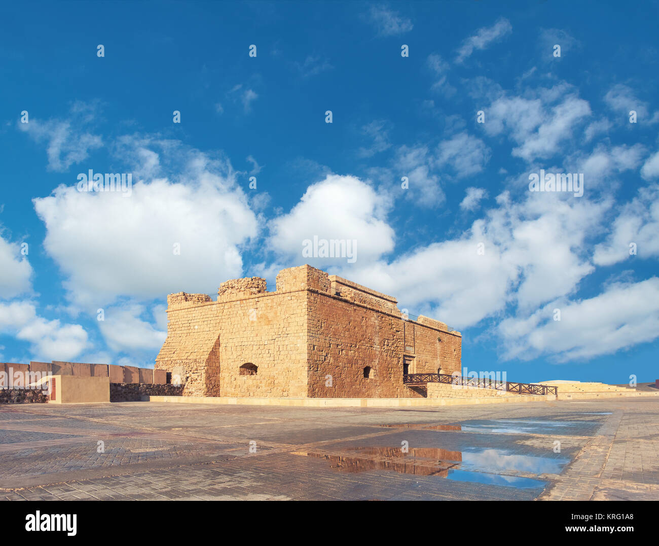 Pafos Harbour Castle, also known as "Turkish Castle" in Pathos, Cyprus ...