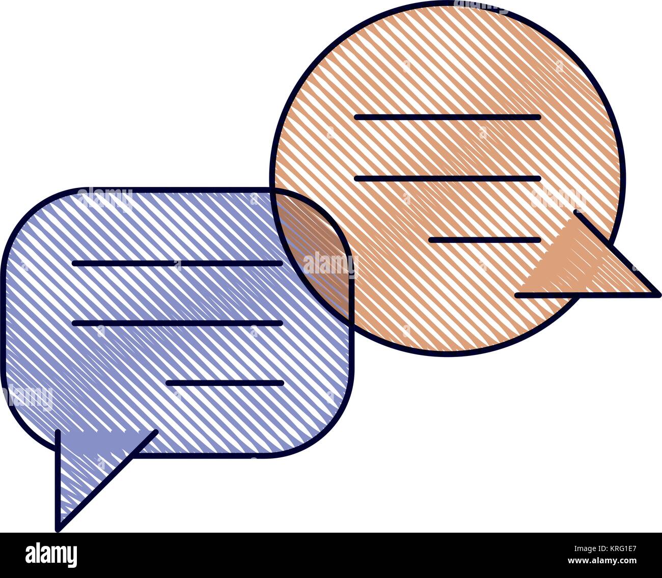 dialogue speech set with tail in colored crayon silhouette Stock Vector ...