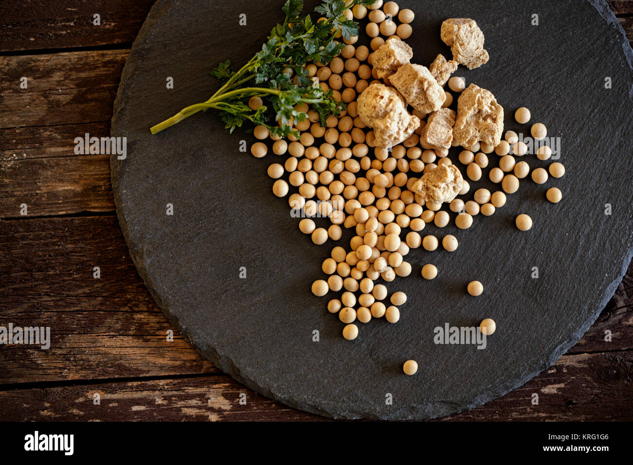top view healthy soybean on dark background Stock Photo - Alamy