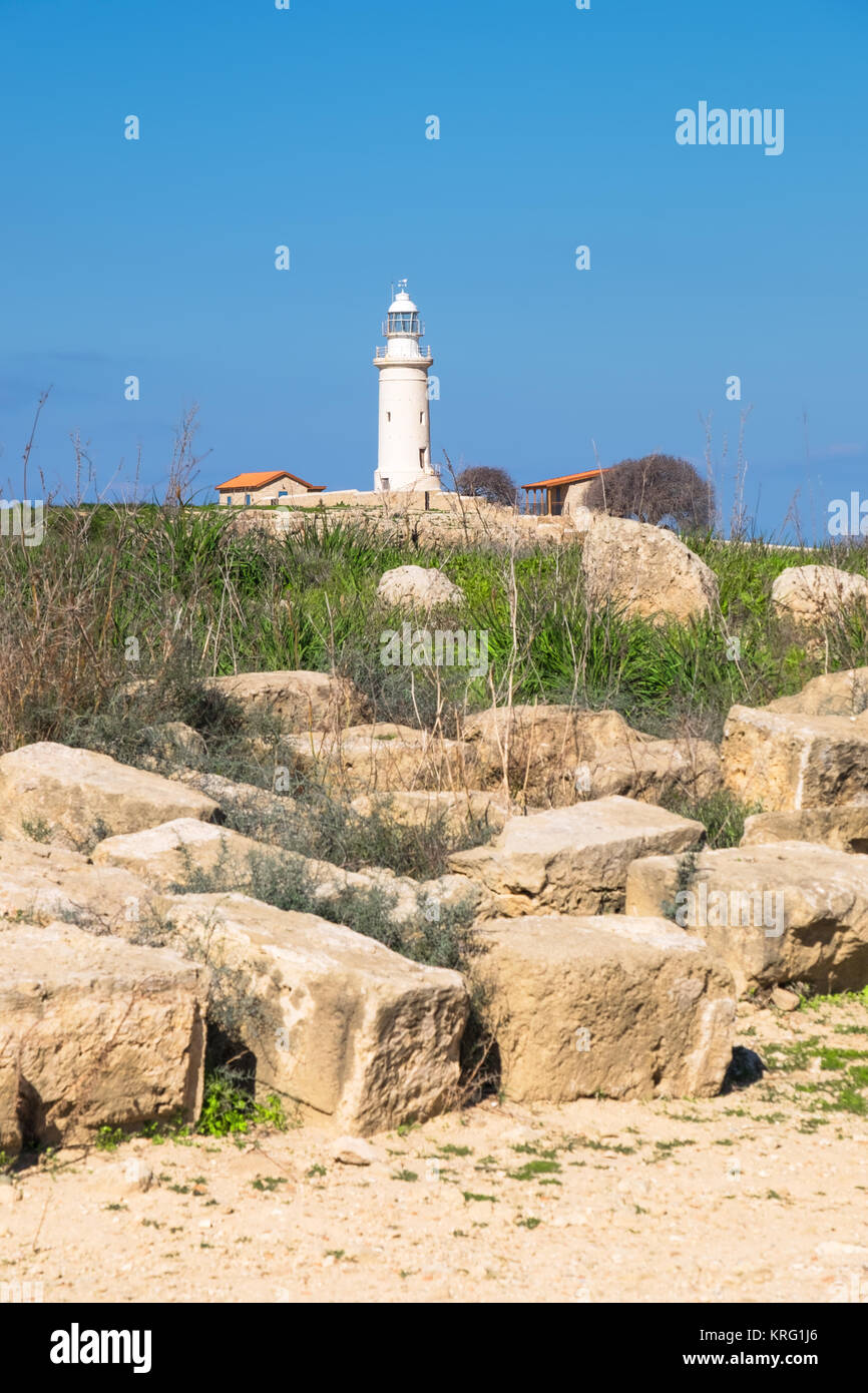 Lighthouse in Pathos, Cyprus island, Greece Stock Photo - Alamy