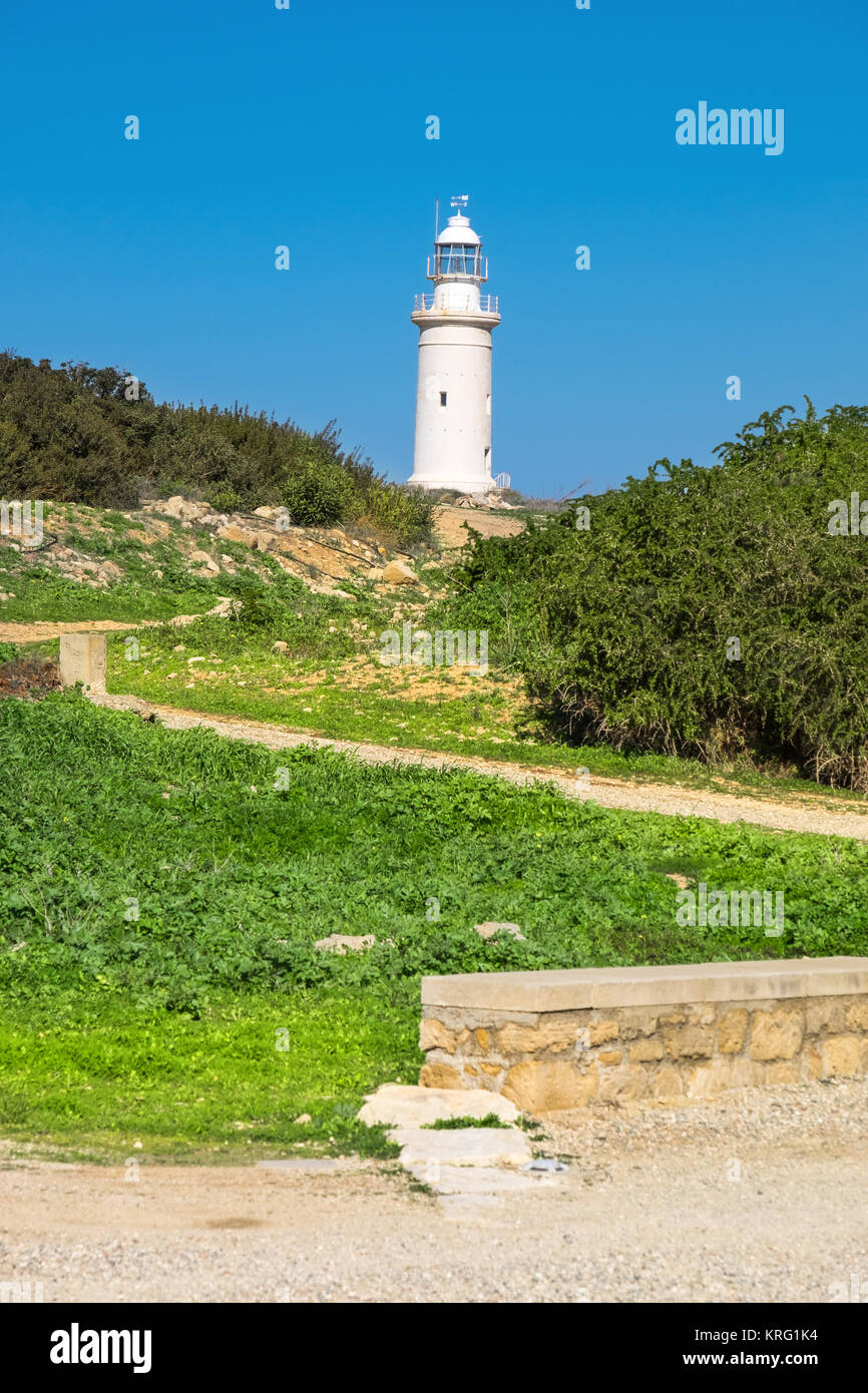 Lighthouse in Pathos, Cyprus island, Greece Stock Photo - Alamy