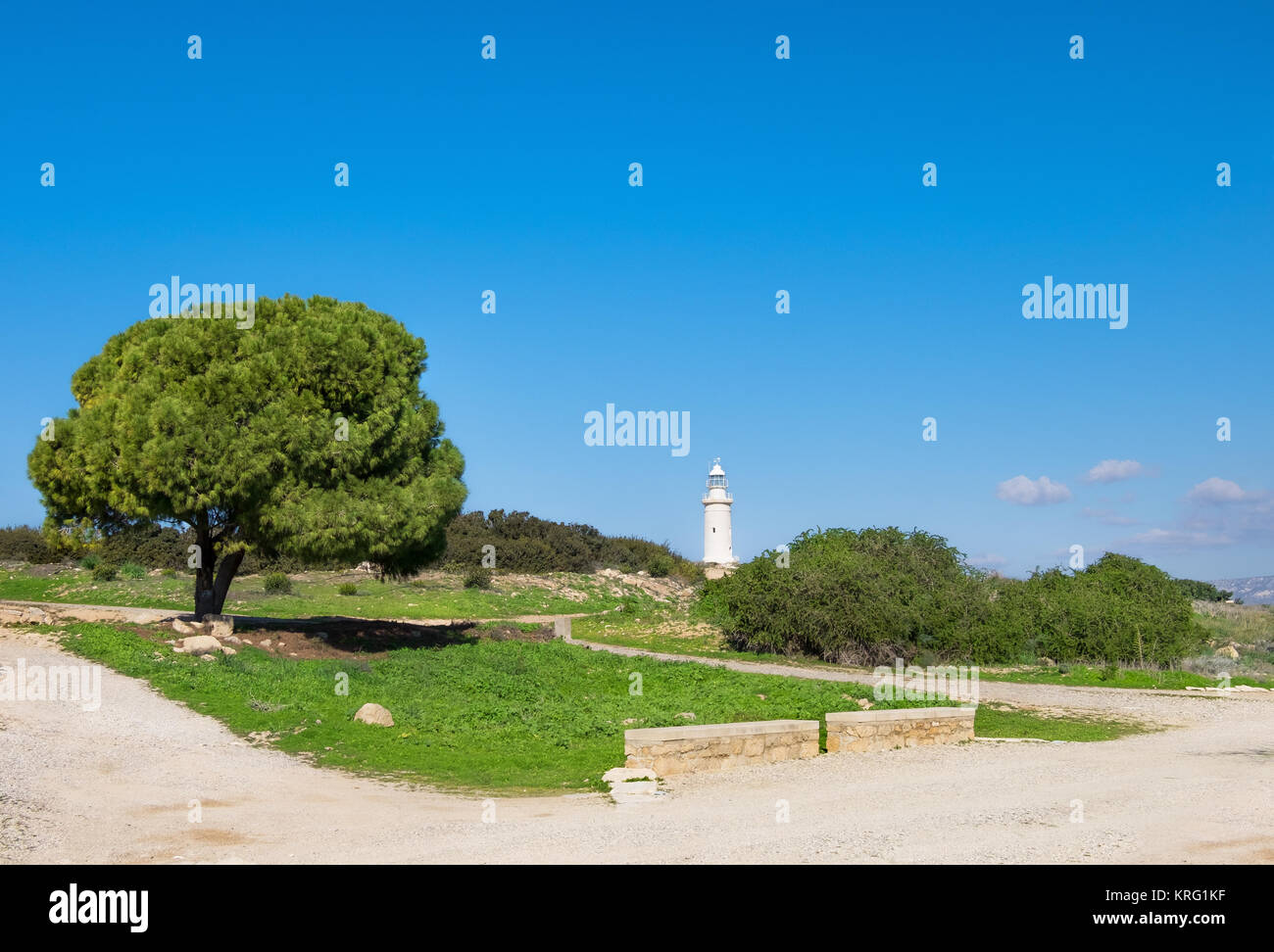 Lighthouse in Pathos, Cyprus island, Greece Stock Photo - Alamy