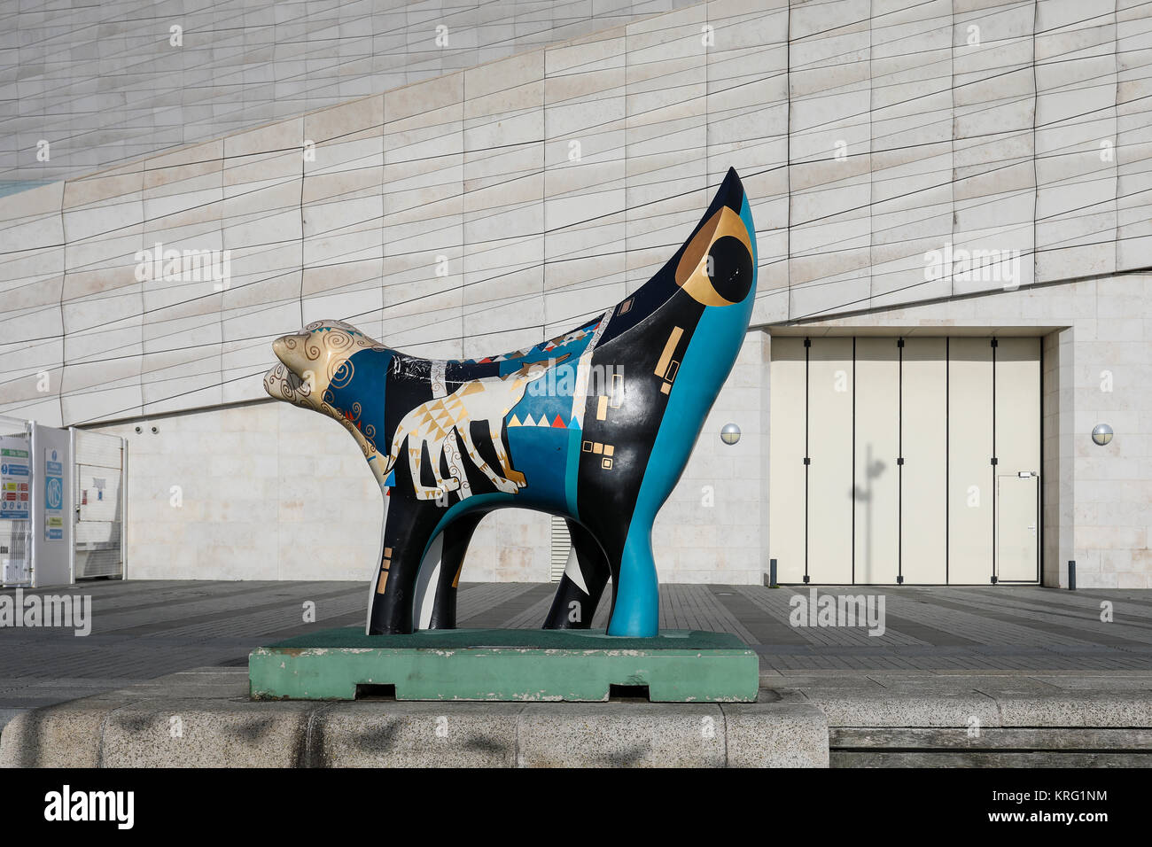 Lambanana, symbol of Liverpool, at the Pier Head, Liverpool, Merseyside ...
