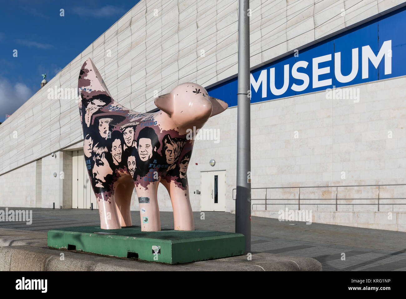 Lambanana, symbol of Liverpool, at the Pier Head, Liverpool, Merseyside ...