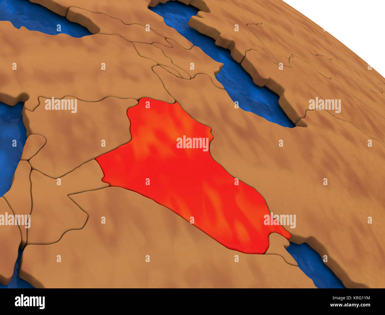 3d map iraq borders hi-res stock photography and images - Alamy