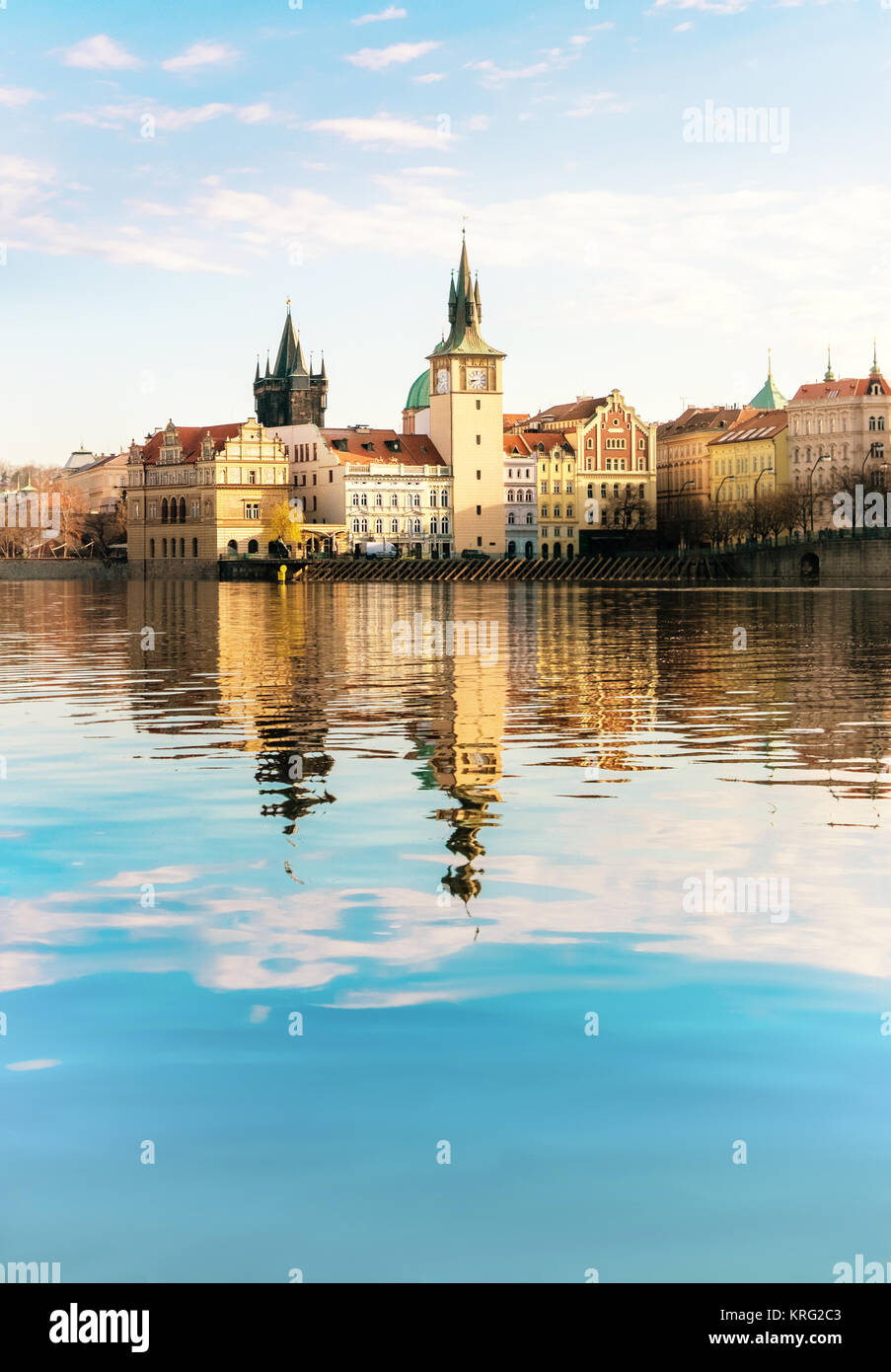 Historical buildings in Prague from across Vltava river Stock Photo - Alamy