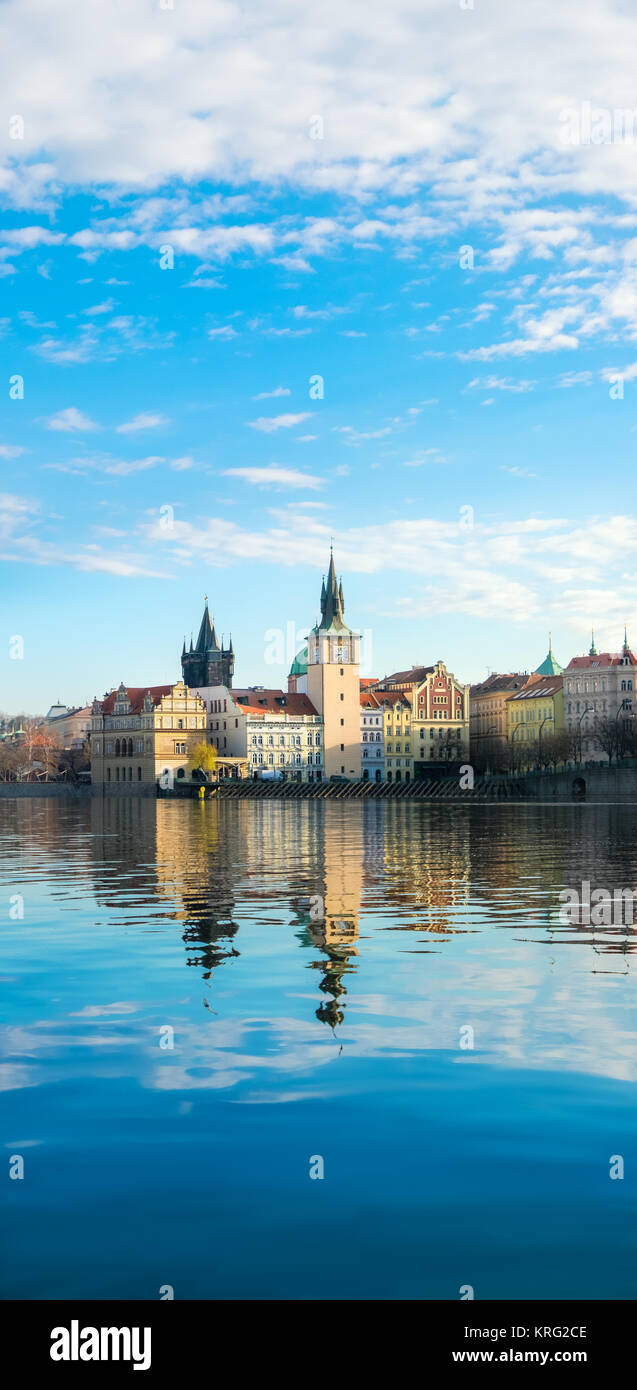 Historical buildings in Prague from across Vltava river Stock Photo - Alamy