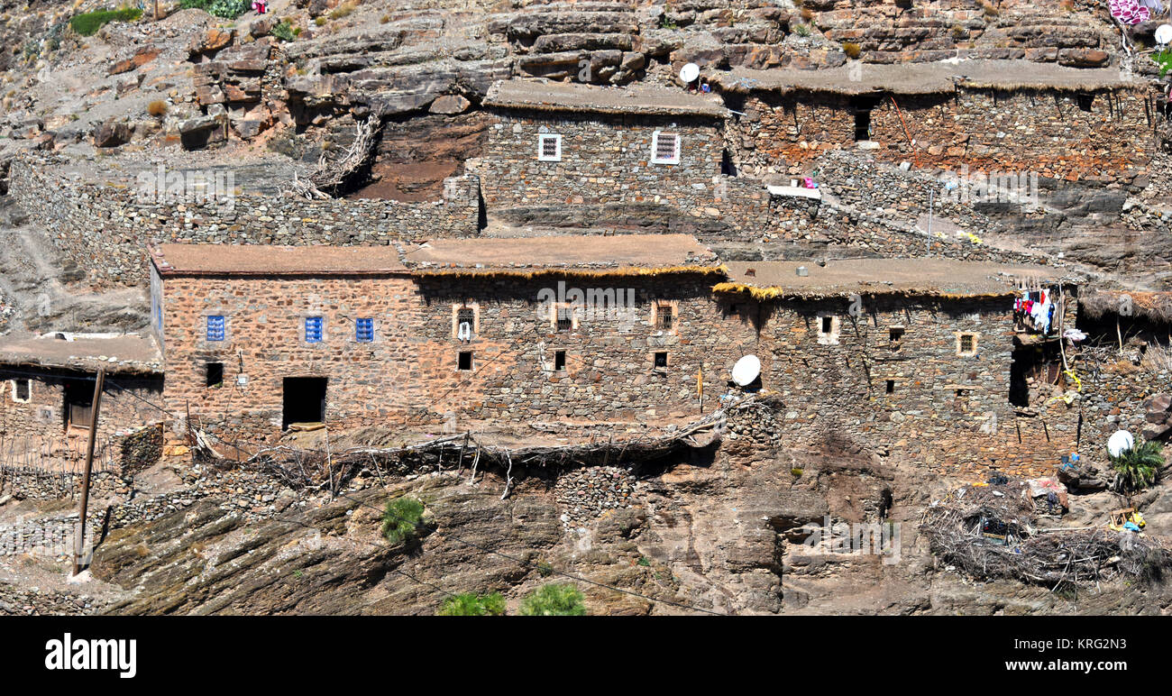 Berber rural architecture of Atlas Mountains region in Morocco Stock ...