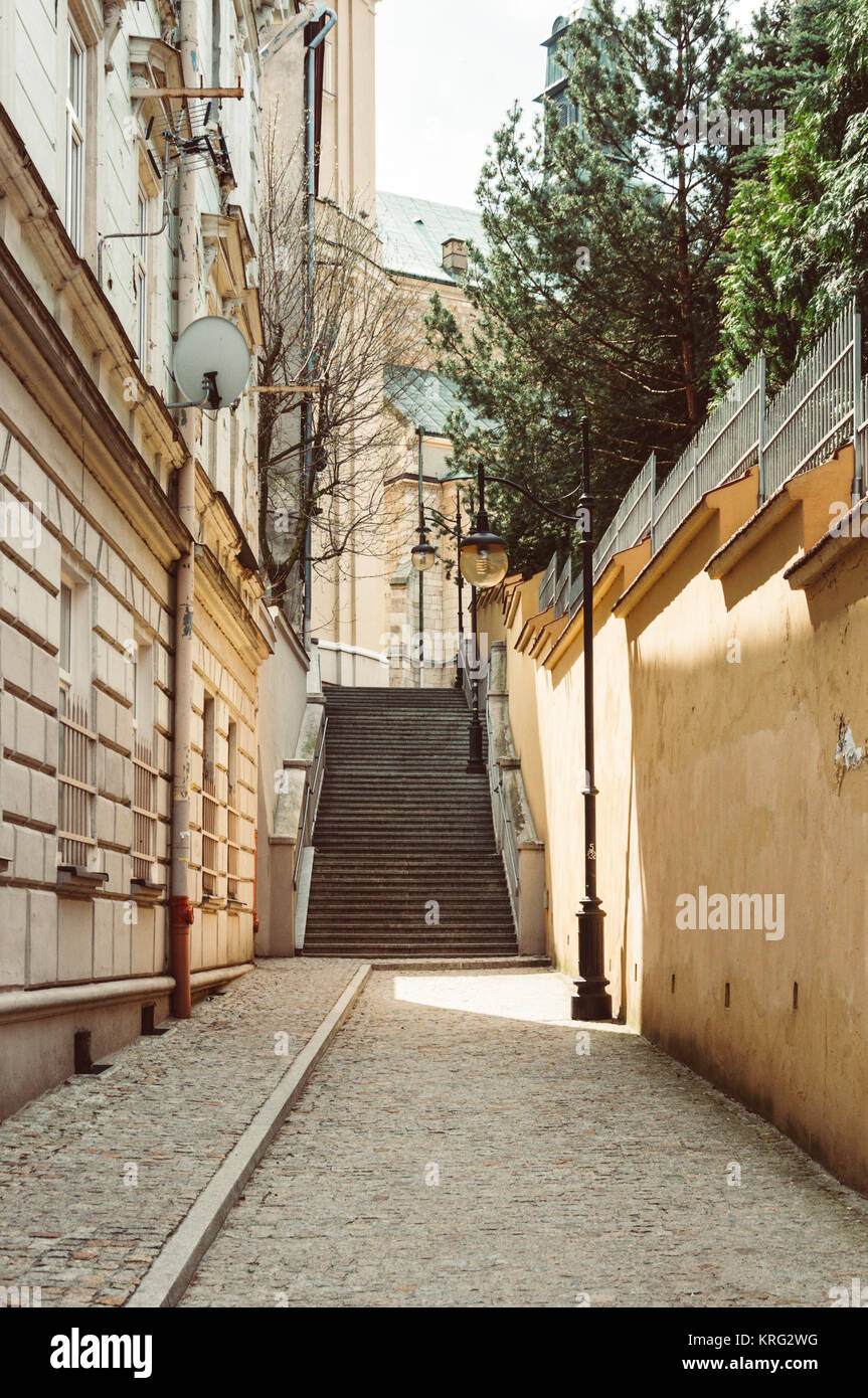 Small cute streets in the downtown of one of the European cities Stock ...