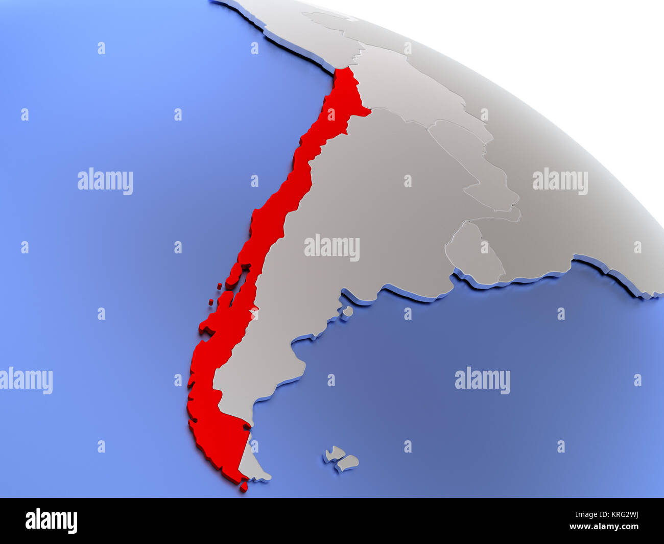 Chile on world map Stock Photo - Alamy
