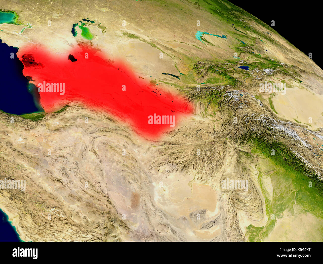 Turkmenistan from space Stock Photo - Alamy