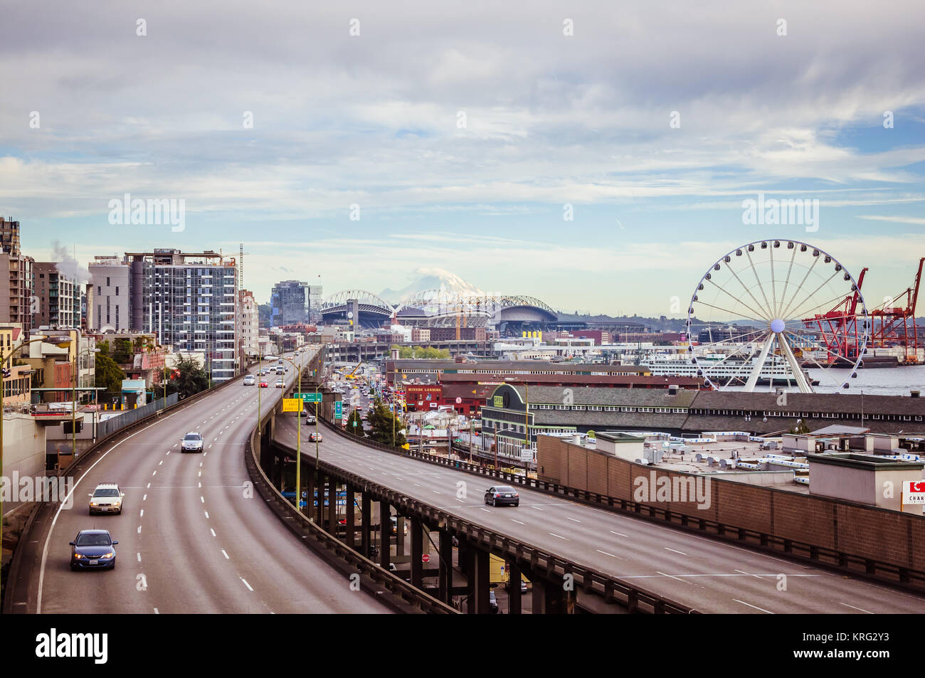 Aerial view highway overpass on hi-res stock photography and images - Alamy