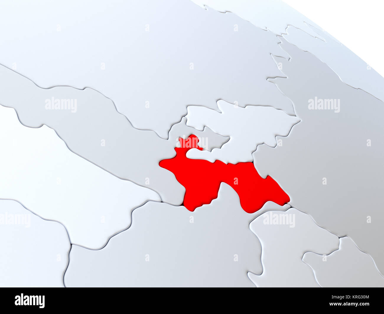 Tajikistan on world map Stock Photo - Alamy