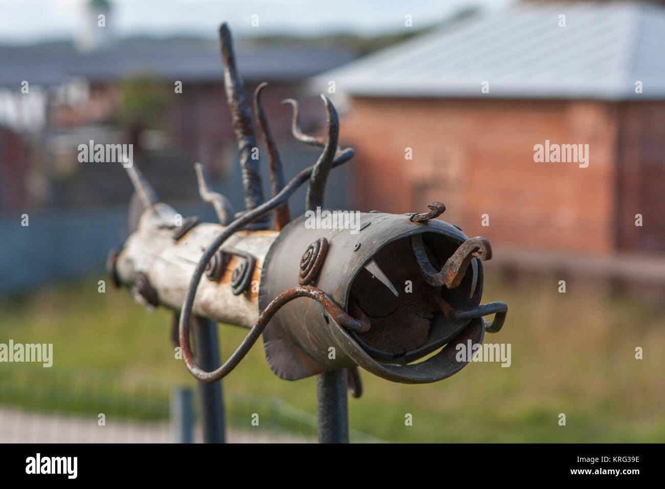 iron fish sculpture Stock Photo - Alamy