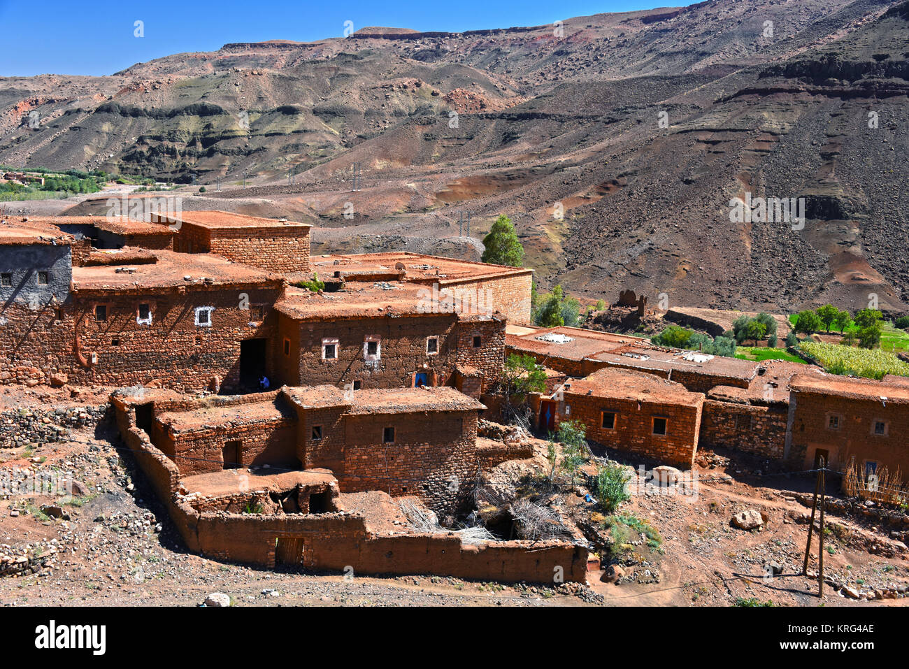 Berber rural architecture of Atlas Mountains region in Morocco Stock ...