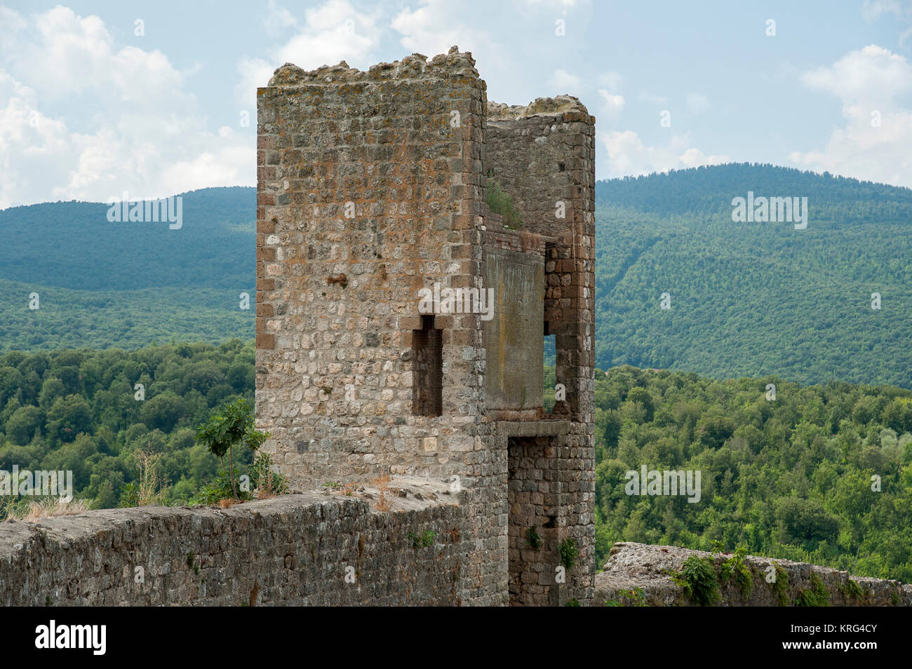 Medieval walled town in Monteriggioni, Tuscany, Italy, built by Siena ...